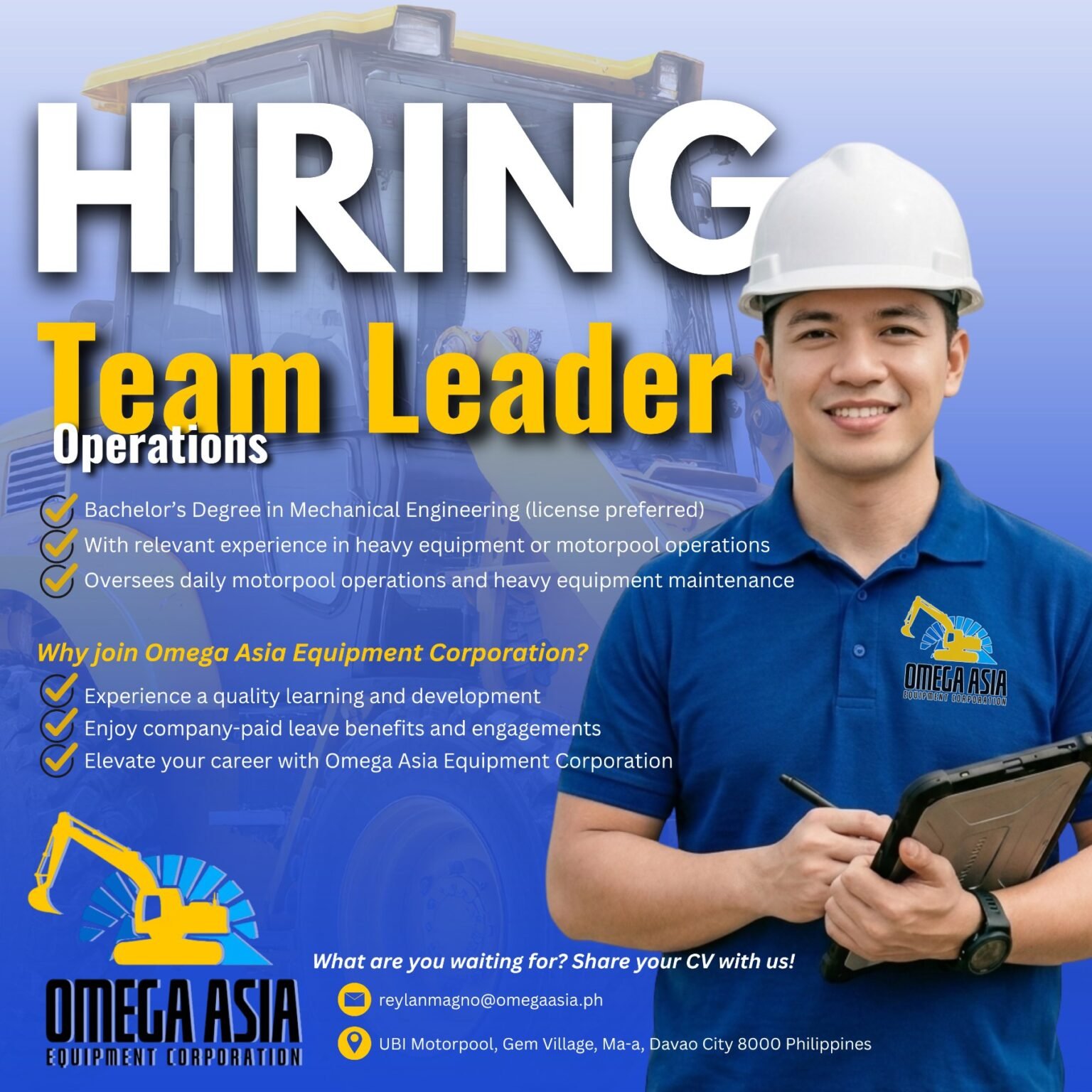 Team Leader – Operations - Omega Asia